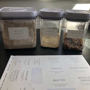 134 Minimalist White Pantry Labels. Preprinted Modern Farmhouse Labels ...