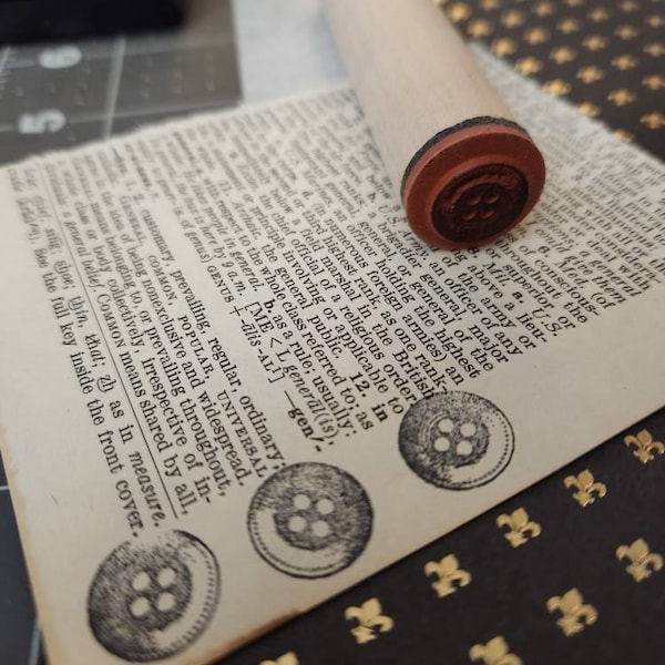 Button Rubber Stamp - Etsy