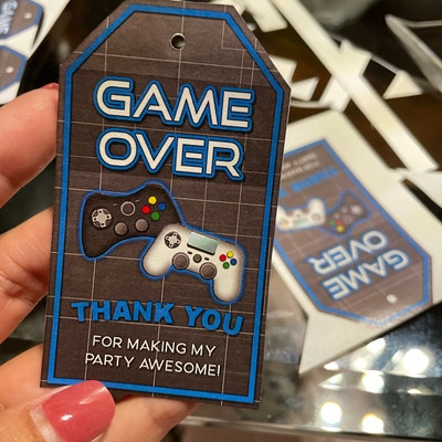 Gamer Party Favor Gift Tags, Video Game Party Gaming Birthday Food ...