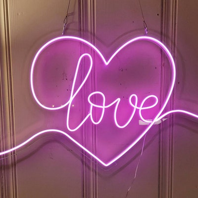 Love Neon Sign Love Led Sign Love Light Neon Valentines Neon Love Heart ...