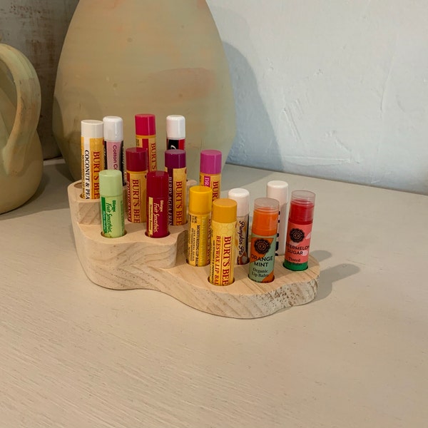 Lip Balm Tube Holder Waterfall Effect Lip Balm Display Wooden Multi Level Lip Balm Display ...