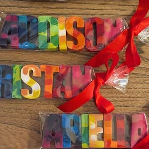 Personalized Name Crayons – Custom Letter Crayons for Kids – Handmade ...