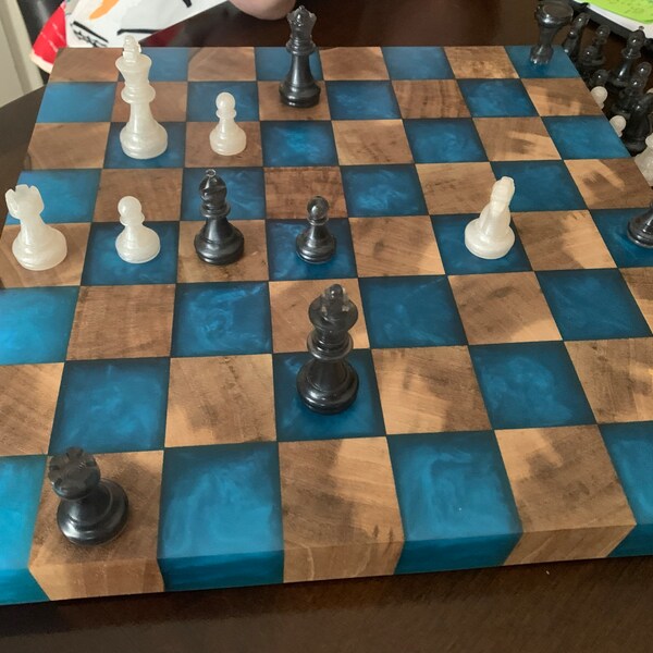 Resin Chess Set, Chess Board Epoxy, Unique Chess Set, Chess Set Modern ...