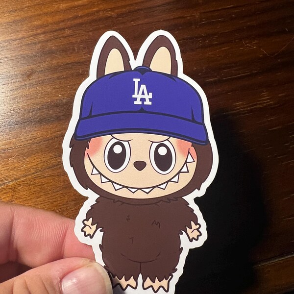 4 Inch. Dodgers Labubu Sticker , Little Monsters Stickers, Custom Vinyl ...