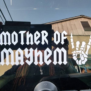 Car Decal Mother of Mayhem, Alternative, Vinyl Decal, Mama, Chaos ...