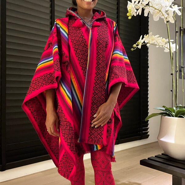 Alpaca Poncho Rainbow for Men and Woman, Poncho Alpaca Wool, Peru ...