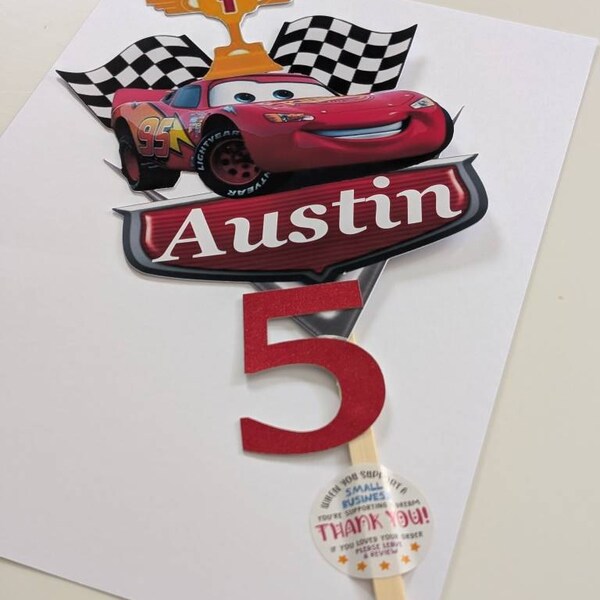 Personalised Car Theme Cake Topper for Young Kids - Quick Dispatch ...