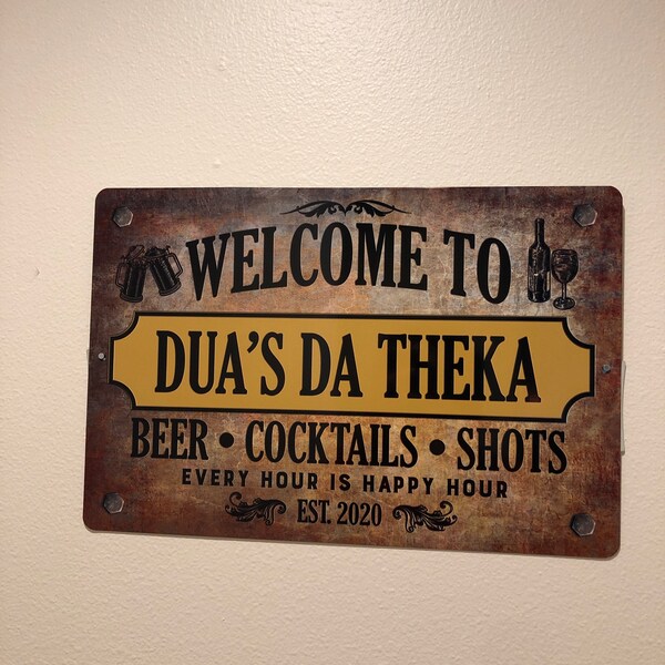 Custom Vintage Style Metal Bar Sign - Etsy
