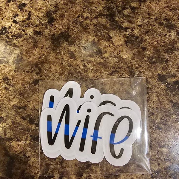 Police Wife Vinyl Sticker - Thin Blue Line Sticker - Etsy