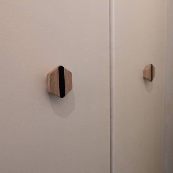 Wooden Hexagonal Handles, Wood Engraving Pattern ,wood Drawer Knobs ...