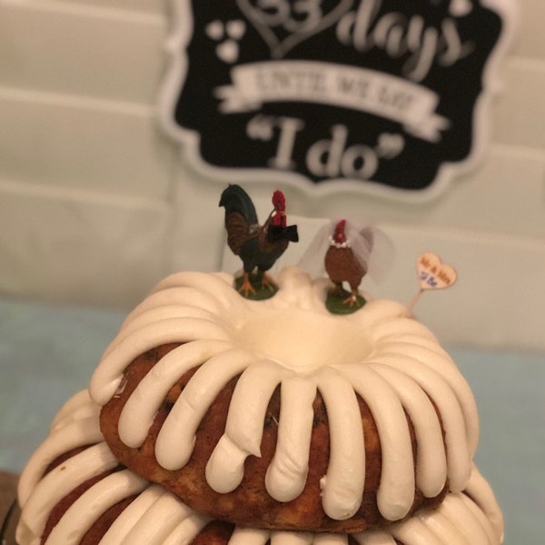 Rooster-hen-chicken-wedding-cake Topper-bride-groom-farm-animal-mr-mrs-barn-rustic-country ...