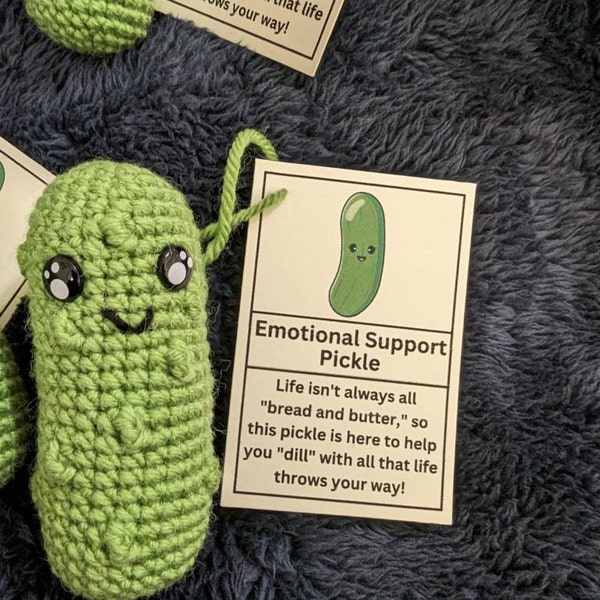 PRINTABLE Emotional Support Pickle Tags, Mini Pickle Pattern, Display ...