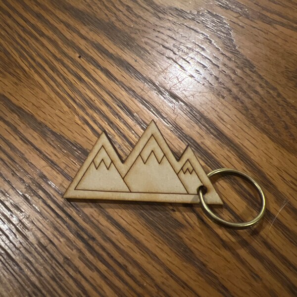 Wooden Mountain Keyring, Car Keychain, Adventure Keyfob, Personalised ...