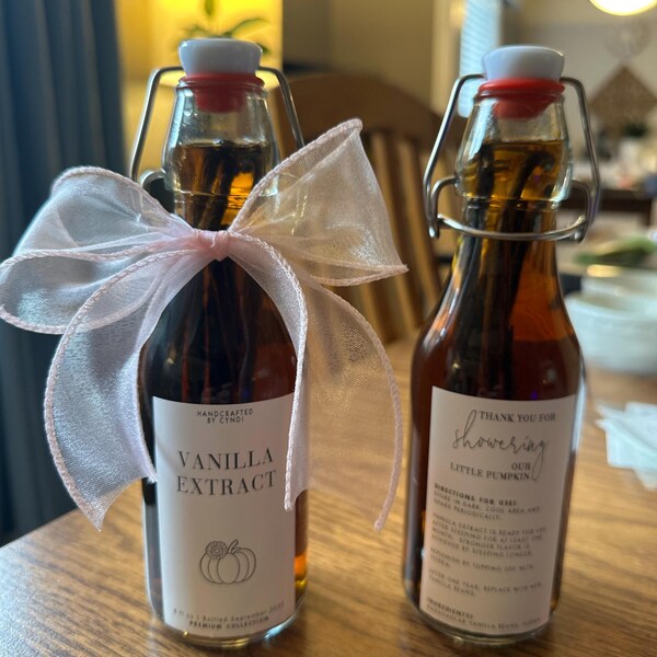 Modern Vanilla Extract Holiday Gift Labels • Rectangle Custom Label ...