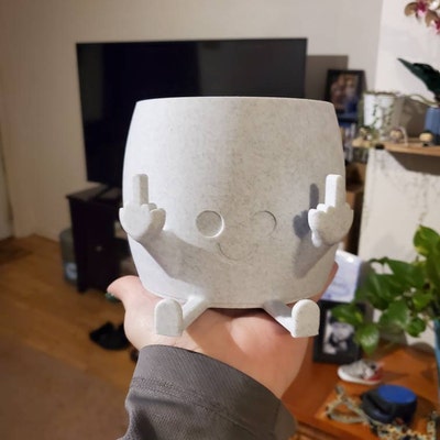 Middle Finger Happy Planter in ALL Colors Kawaii Planter, Planter With ...