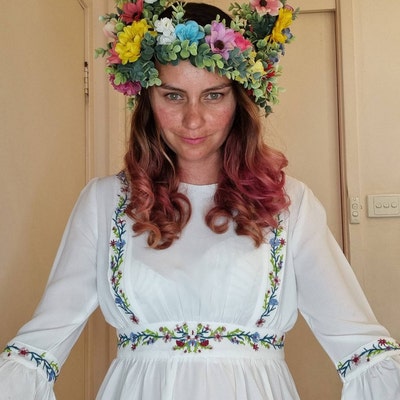 Midsommar May Queen Crown, Flower Crown With Arch, Giant Flower Crown ...