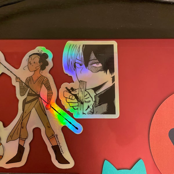 My Hero Holographic Todoroki Shoto Eating Soba Sticker - Etsy