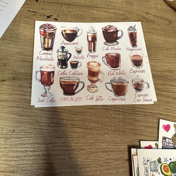 Café Coffee's Postcard | 1 Postcard | Thick Cardstock | for Sending a ...