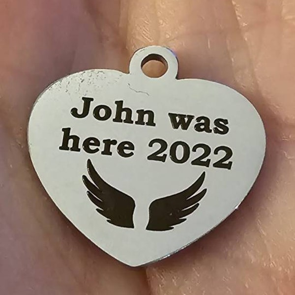 Custom Stainless Steel Charm,personalized Laser Engraved Charms,heart ...