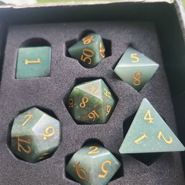 Natural Stone Dnd Full Dice Set Tiger Eye Dnd Dice Set Sorcerer ...