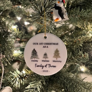 Family of Three Christmas Ornament Family of 3 Family Ornament ...