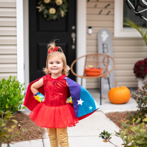 Personalised Kids Superhero Rainbow Cape and Mask Set, Superstar Super ...