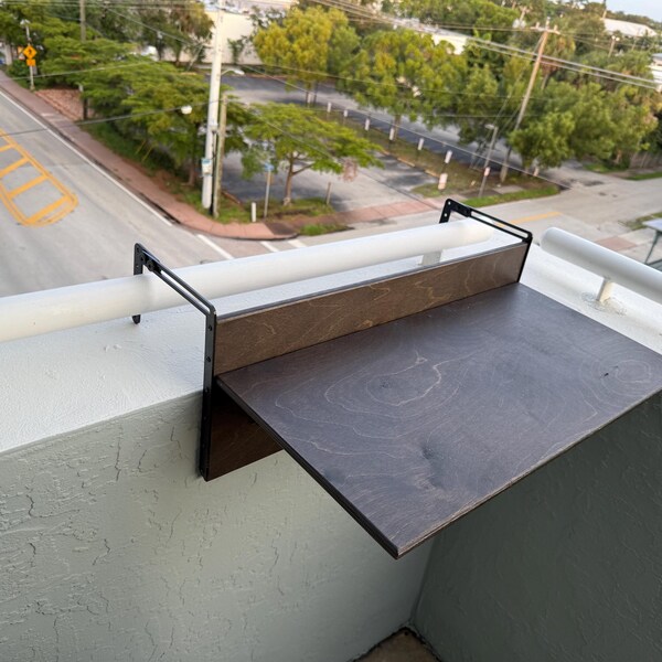 Balcony Bar Rail Table, Railing Deck Table Foldable, Spacesaving Pop up ...