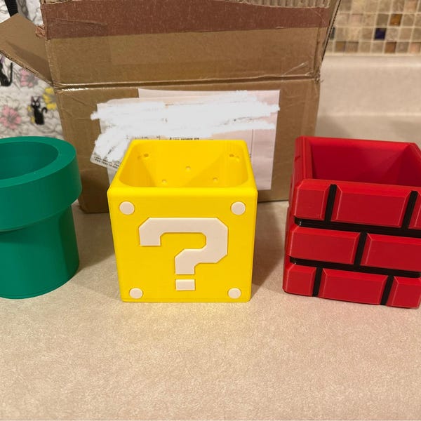 Super Mario Planters Box Flower Pots Super Mario Plant Office Decor ...