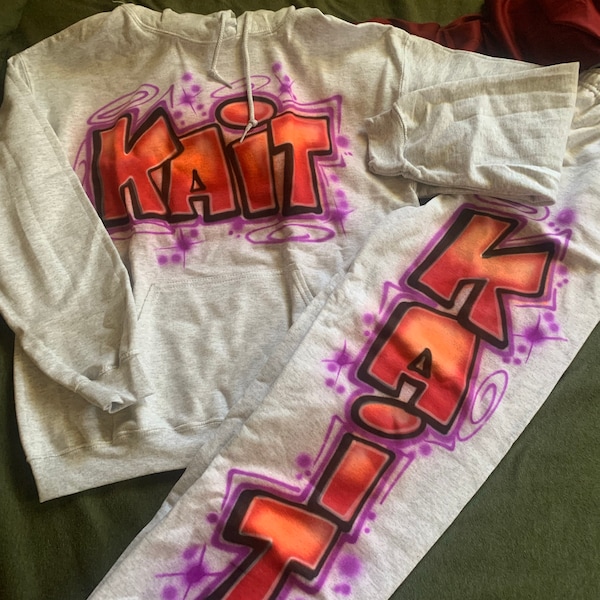 Airbrushed Sweatsuit Set Hoodie and Sweatpants Youth or Adult Includes ...