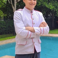 Men Handmade Black Embroidery BLACK Military Napoleon Zip Jacket 100% ...