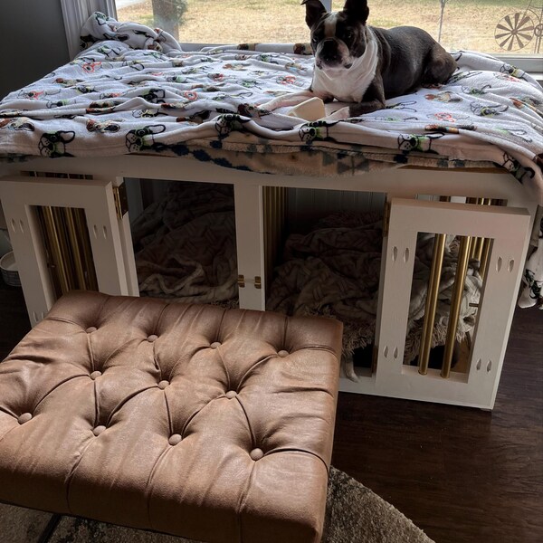 READY TO SHIP Xxl Double Kennel for 2 Large Dogs + Drawers - Etsy