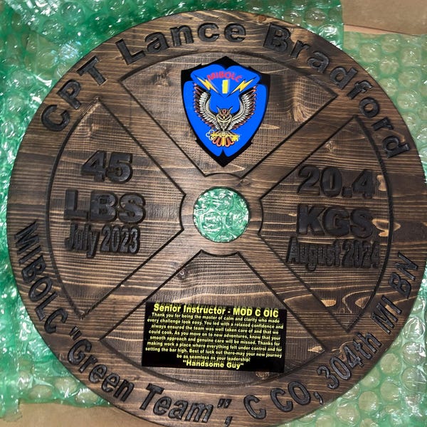 PCS Plaque, 45LB Plate W/ Custom Logo and Engraving - Etsy