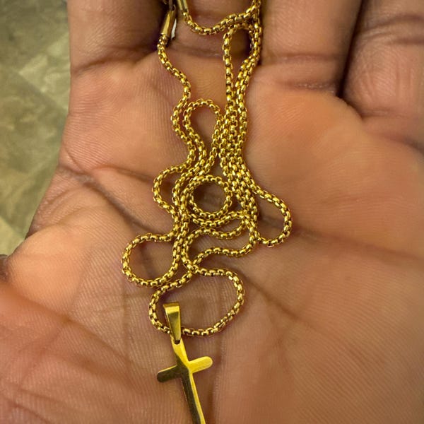 Men's Necklace - Small Cross Necklace - Men's Gold Cross Necklace ...