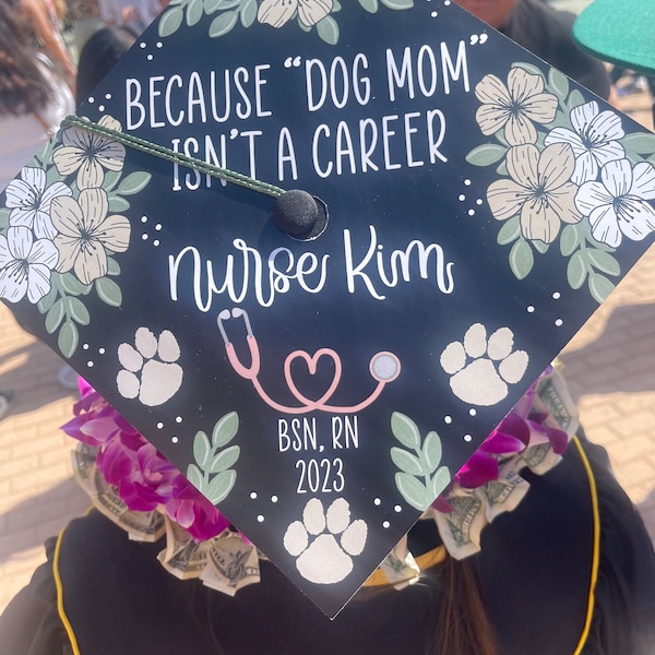 Custom "paw Print Perfection" Graduation Cap Topper, Nursing Graduation ...