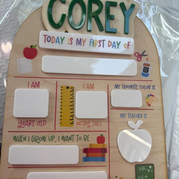 Back to School Arched Board, First Day of School Sign, Last Day of ...