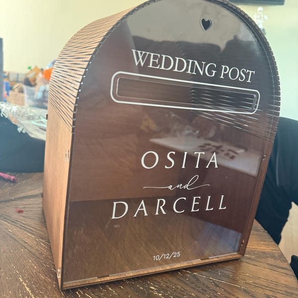 Wedding Card Box, Mountain Shape Card Box With Slot for Wedding, Rustic ...