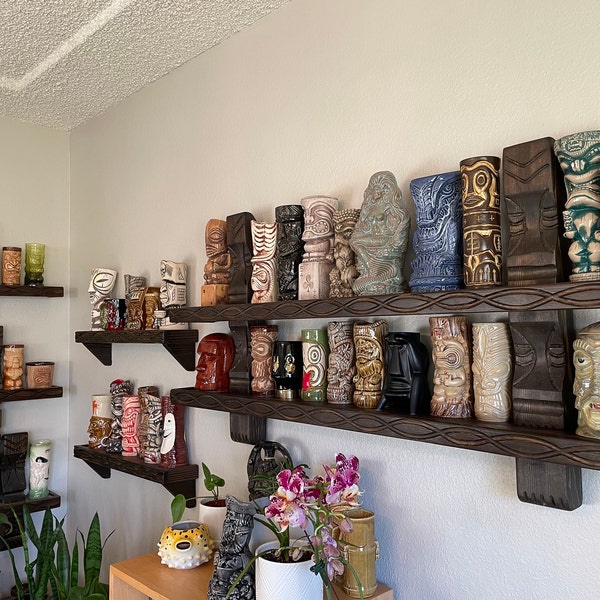 Witco Style Carved Wood Tiki Shelf Display Wall Unit - Etsy