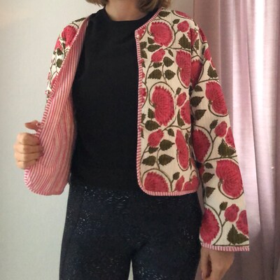 Handmade Patchwork Jacket, Hand Stitched Cotton Patchwork Jacket ...
