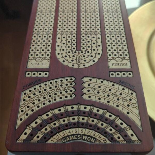 Hexagonal Cribbage Board 11.5 for 4 Players 120 Points in Wood With ...