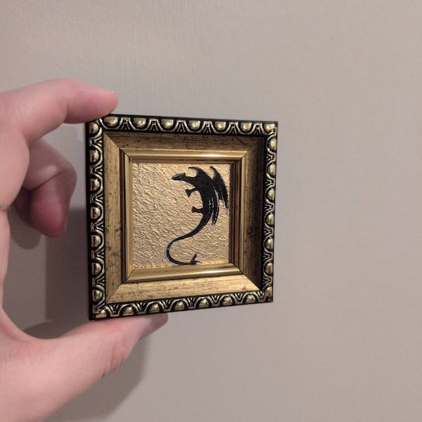 Chickadees Sparrow Oil Painting With Gold Leaf Original Framed 6x6 Gold ...