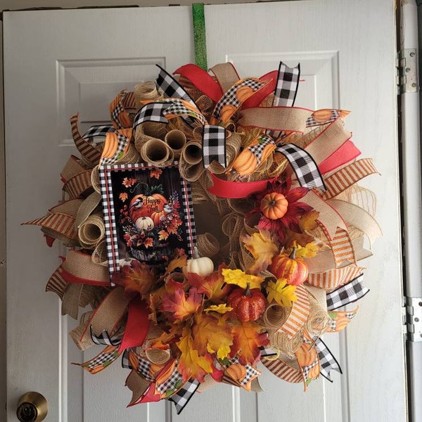 Fall Wreath Sign, Wreath Signs, Personaize It by Pam, Rustic Fall ...