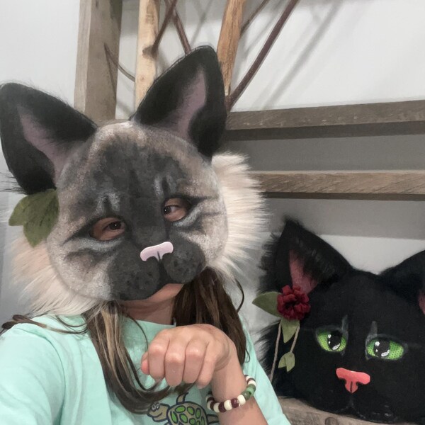 Silver Fox Costume Mask With Removable Butterfly Wing Accessory - Etsy