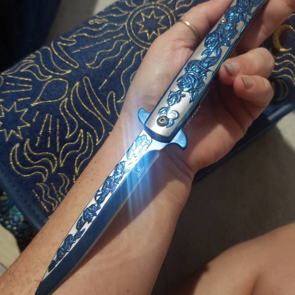 9 Black Cross Cute Knife Spring Assisted Open Blade Folding Pocket ...