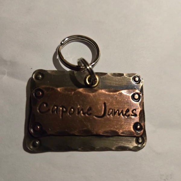 Large Dog Tag - Personalized Pet ID Tag With Hand Stamped and Engraved ...