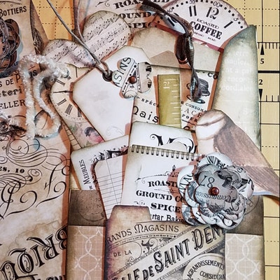 Mini File Folders, Typography, Scrapbook Kit, Junk Journal Kit ...