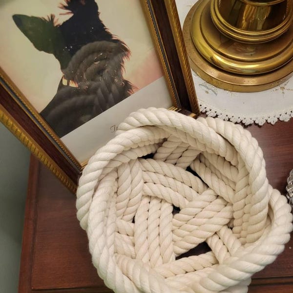 Large Minimalist 3D Rope Wall Art, Nautical Rope Art, Woven Fiber Art ...