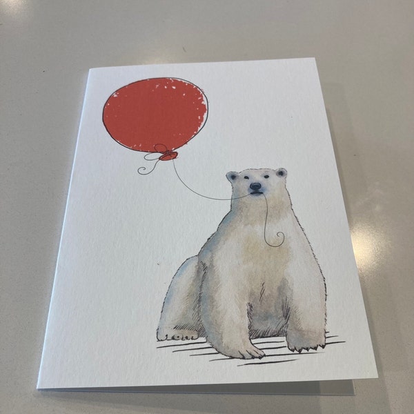 Polar Bear Birthday Greetings Card for Animal Lover, Polar Bear Card - Etsy