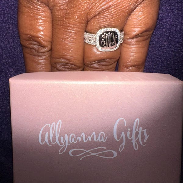 Personalized Sterling Silver Monogram Stackable Ring Custom Initials ...