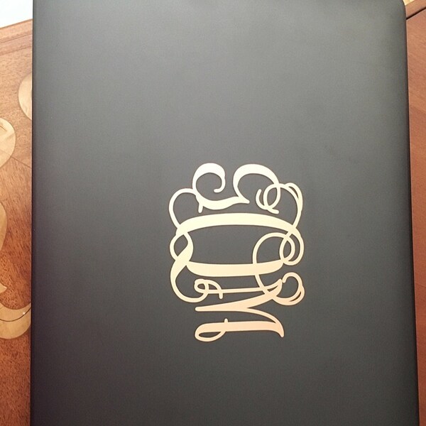 Rose Gold Monogram Decal - Personalized Monogram Decal - Wedding Decal ...