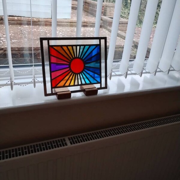 Dragonfly Suncatcher Stained With Stand - Etsy